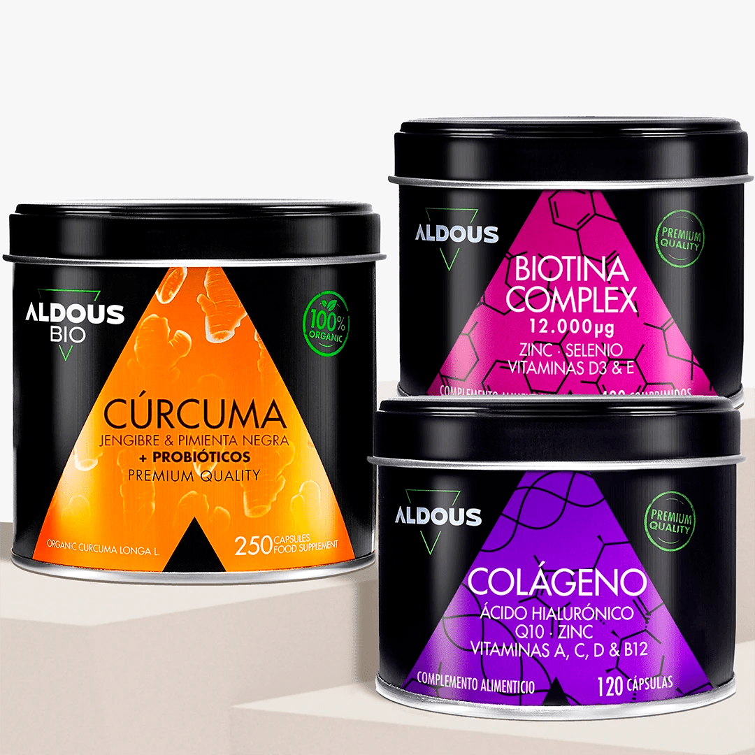 Pack Cúrcuma Ecológica + Colágeno Hidrolizado + Biotina Complex