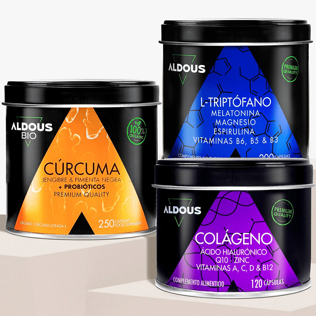Pack Cúrcuma Ecológica + Colágeno Hidrolizado + Triptófano con Melaton